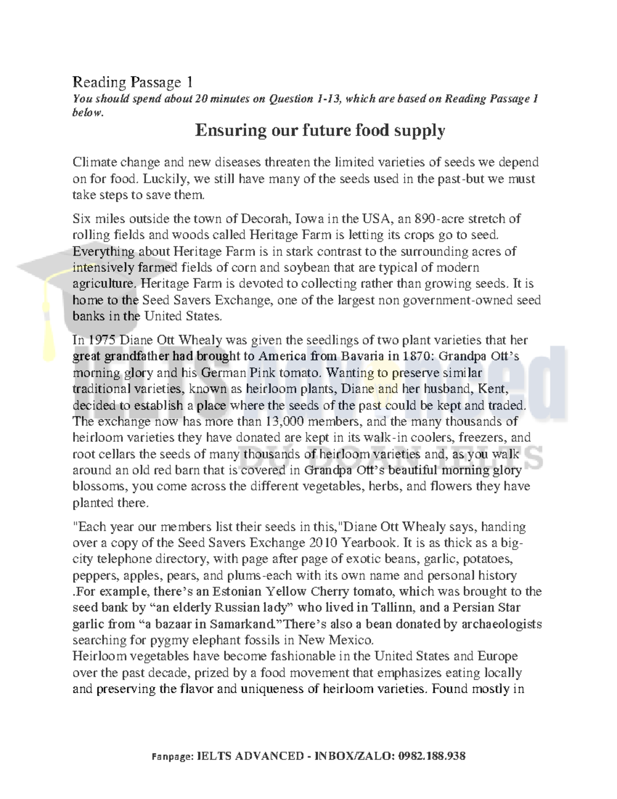 Reading 10 - Reading Passage 1 You should spend about 20 minutes on ...