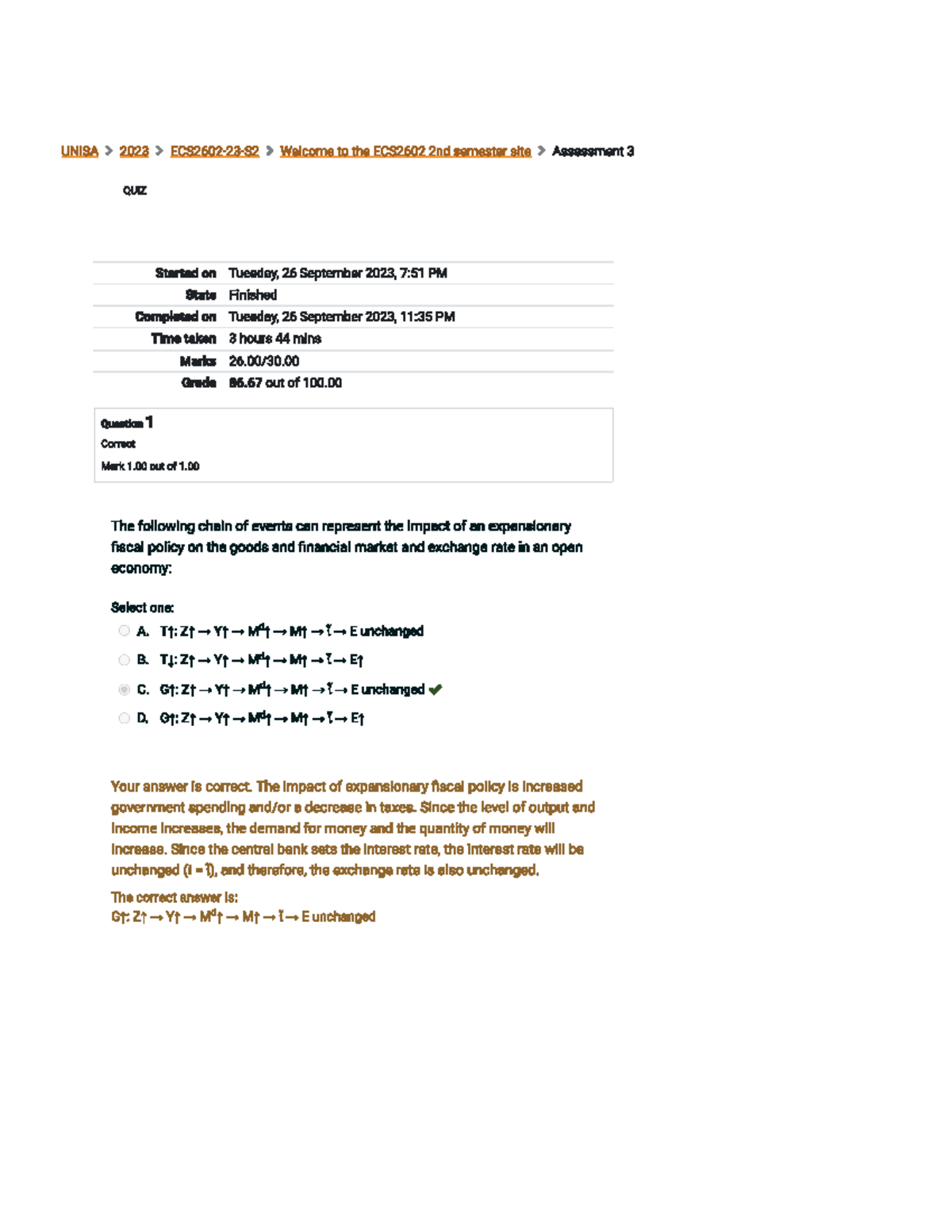 Assessment 3 (2nd attempt) - ecs2602 - Studocu