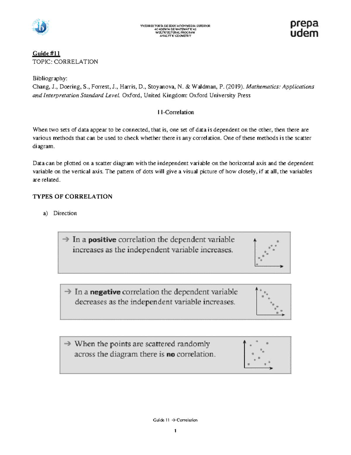 11 Correlation - MULTICULTURAL PROGRAM ANALYTIC GEOMETRY Guide 11 Correlation Guide TOPIC: - Studocu