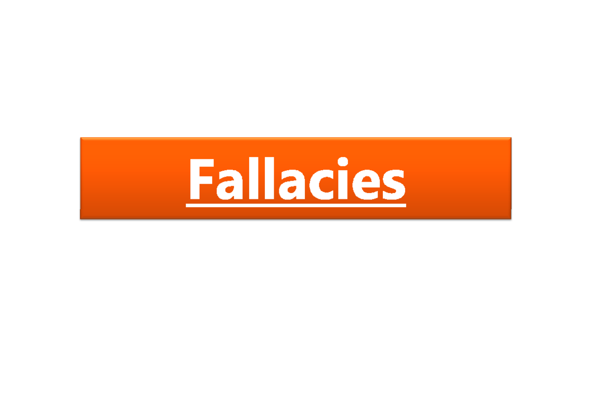 FFalacies - these are notes on the topic falacies - What is known as ...