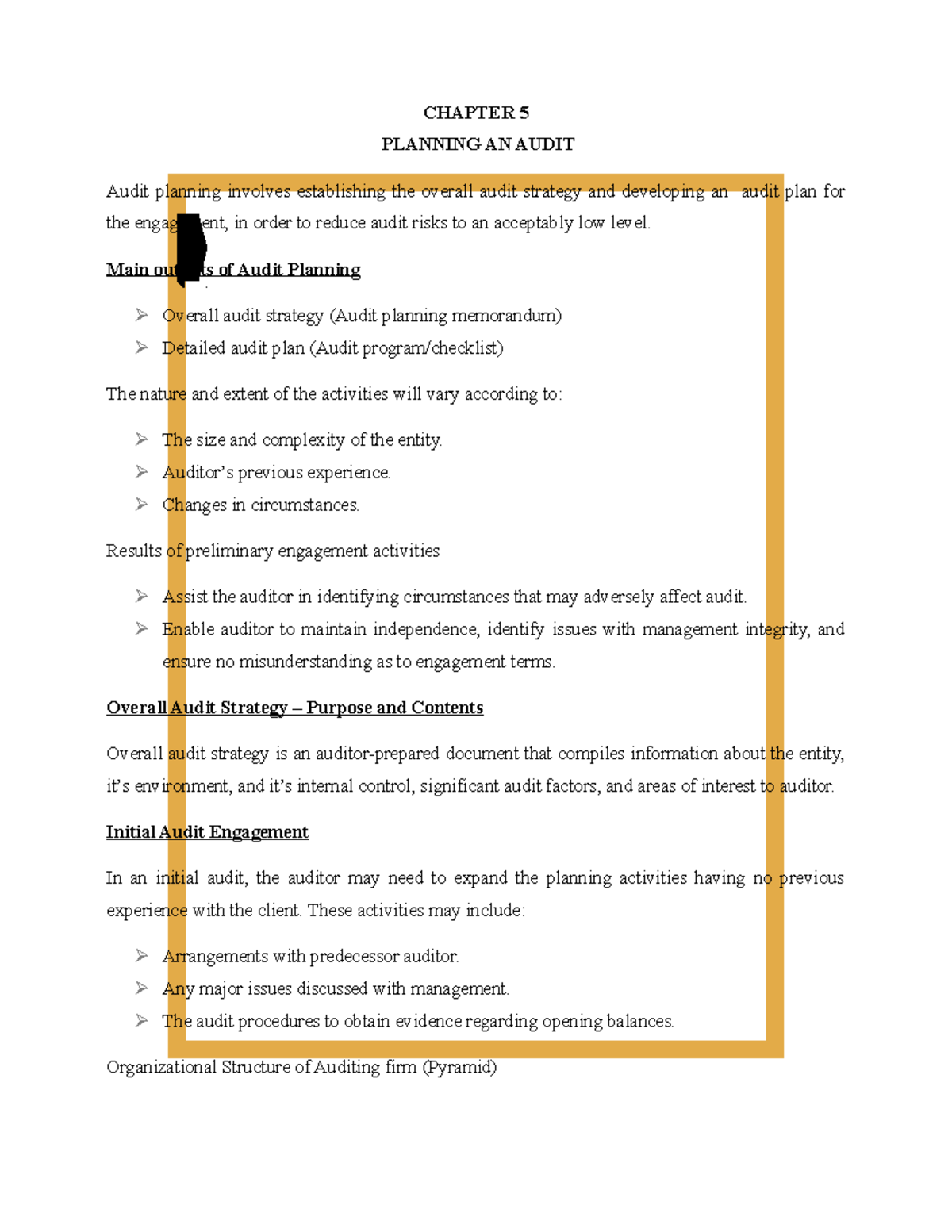 Document (17) - Must. - CHAPTER 5 PLANNING AN AUDIT Audit planning ...