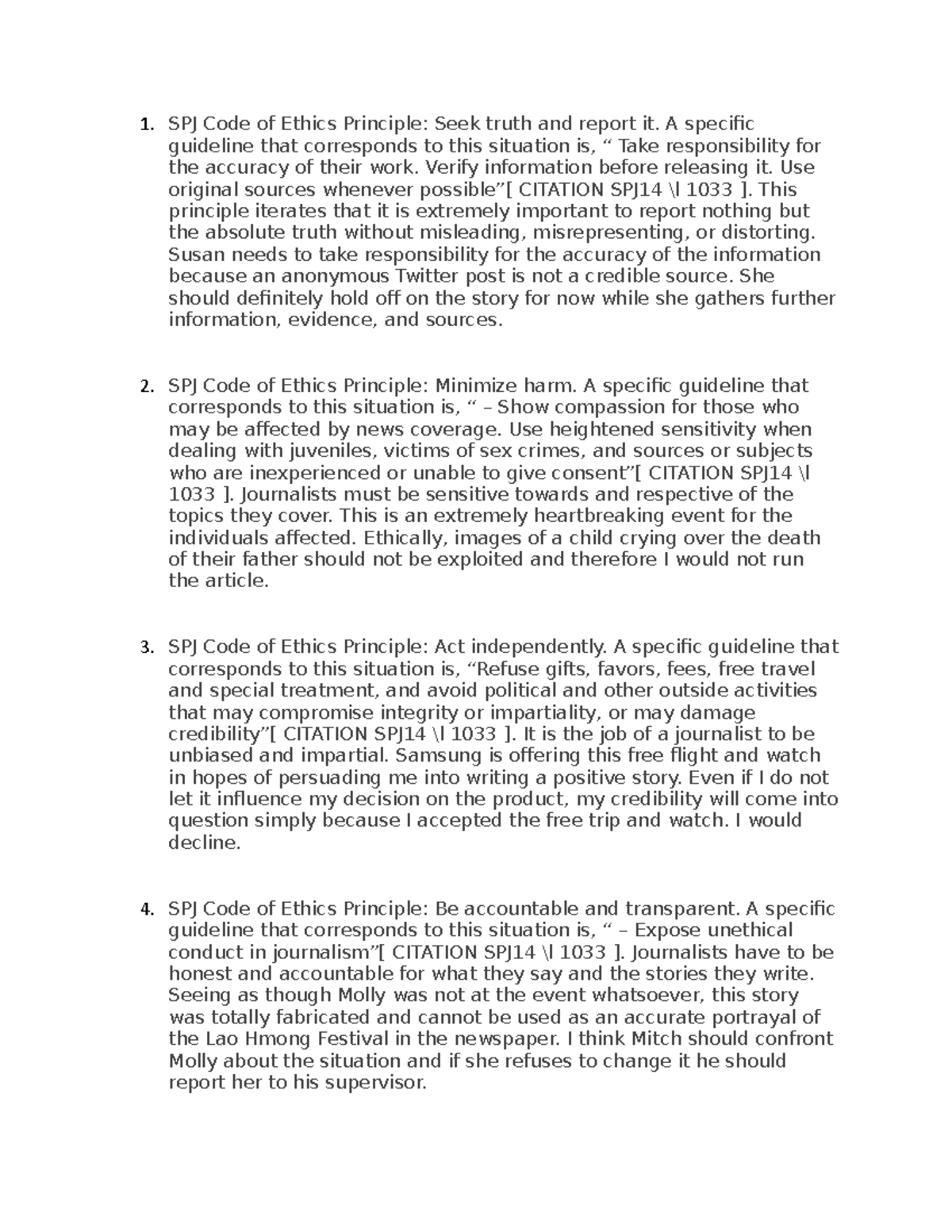 SPJ Code of Ethics: Ethical Guidelines for Journalists - Studocu