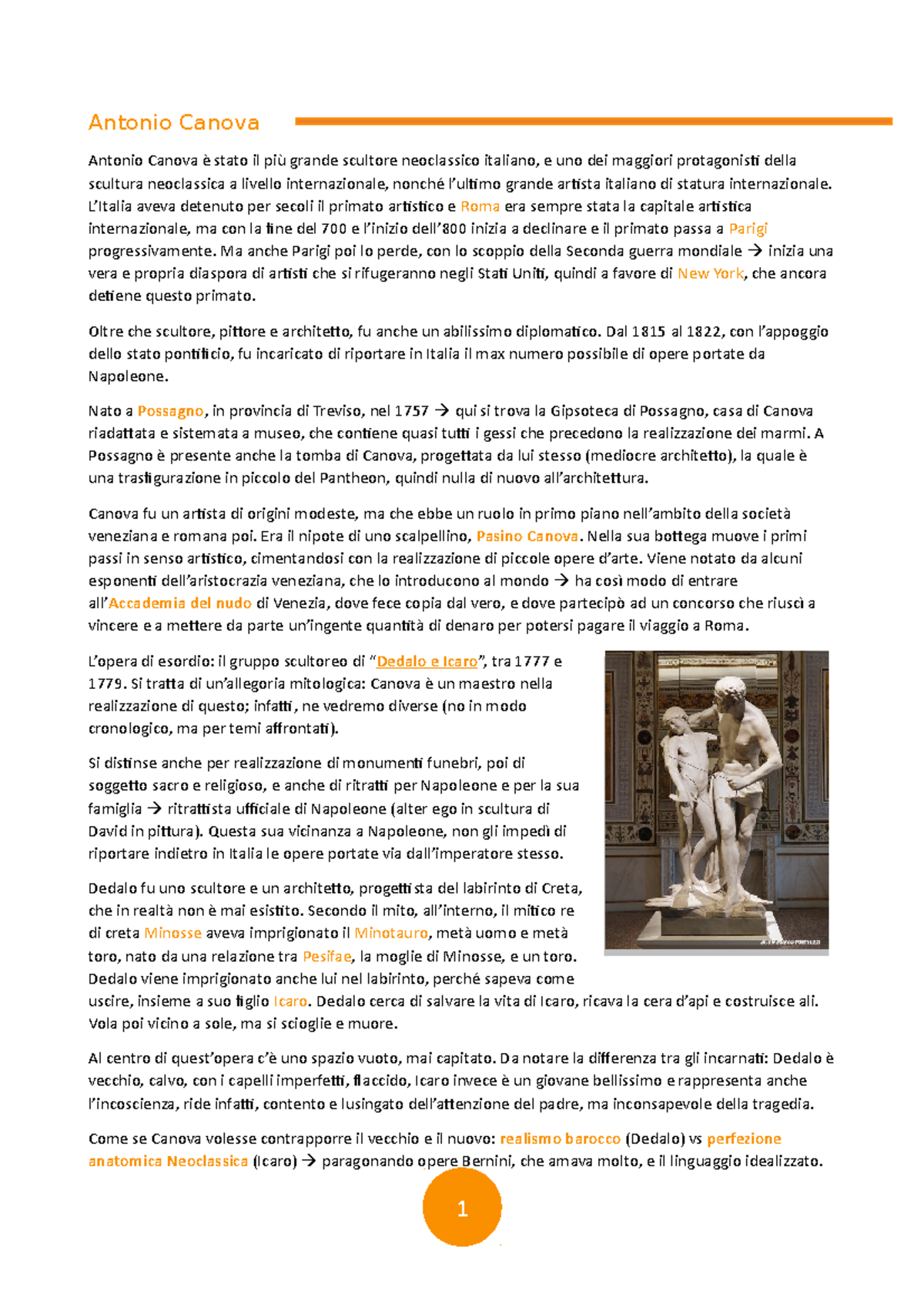 Appunti Canova - Antonio Canova Antonio Canova è stato il più grande ...