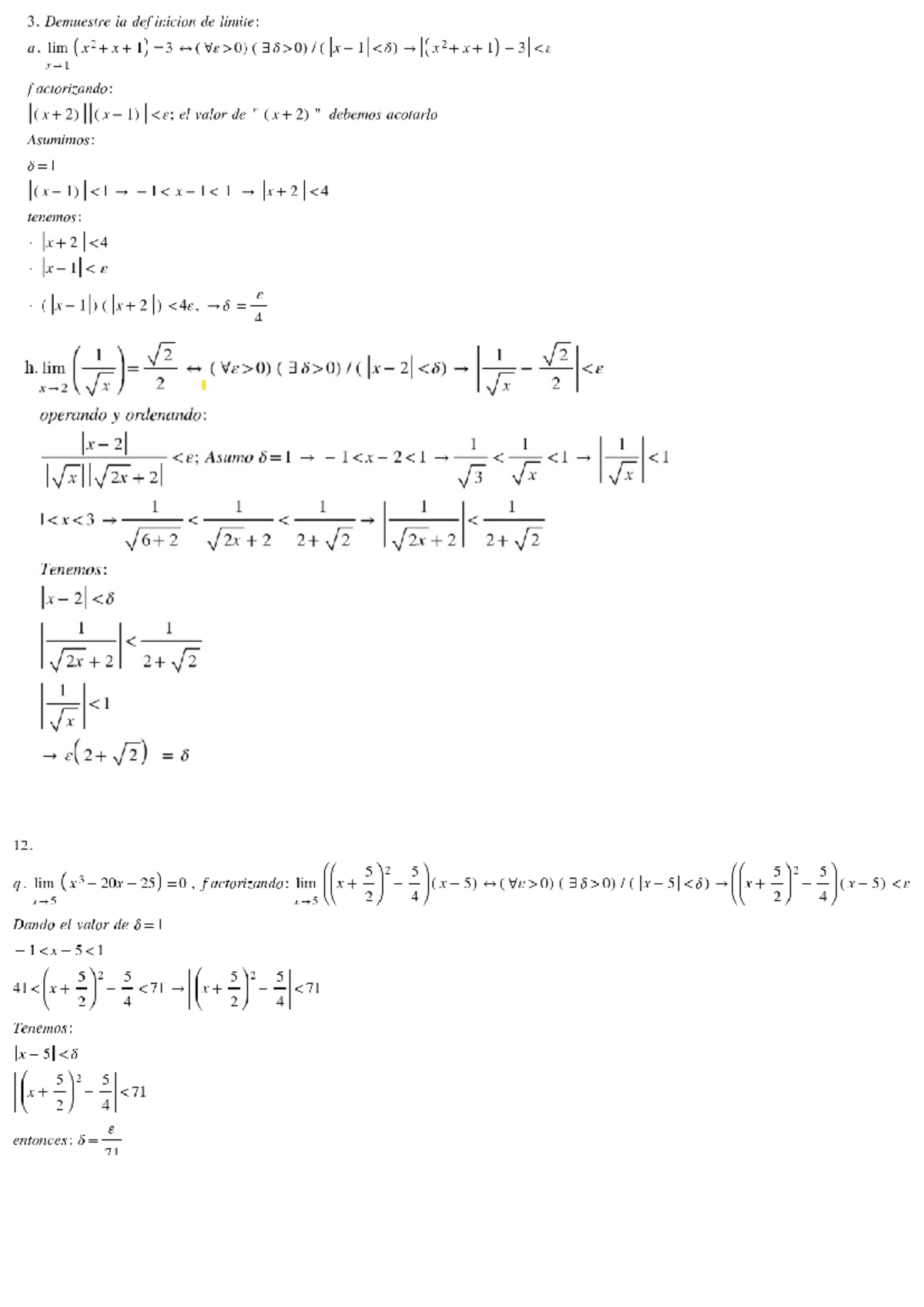 Ejercicios Calculo I - Cálculo I - Studocu