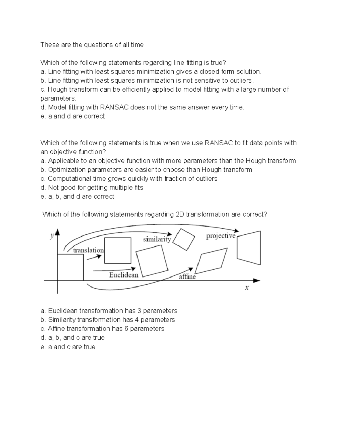 CSE 185 questions - These are the questions of all time Which of the following statements ...