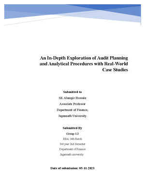 Scribd - Chapter 8 Audit Planning and Analytical Procedures Review Questions 8-1 There are three ...