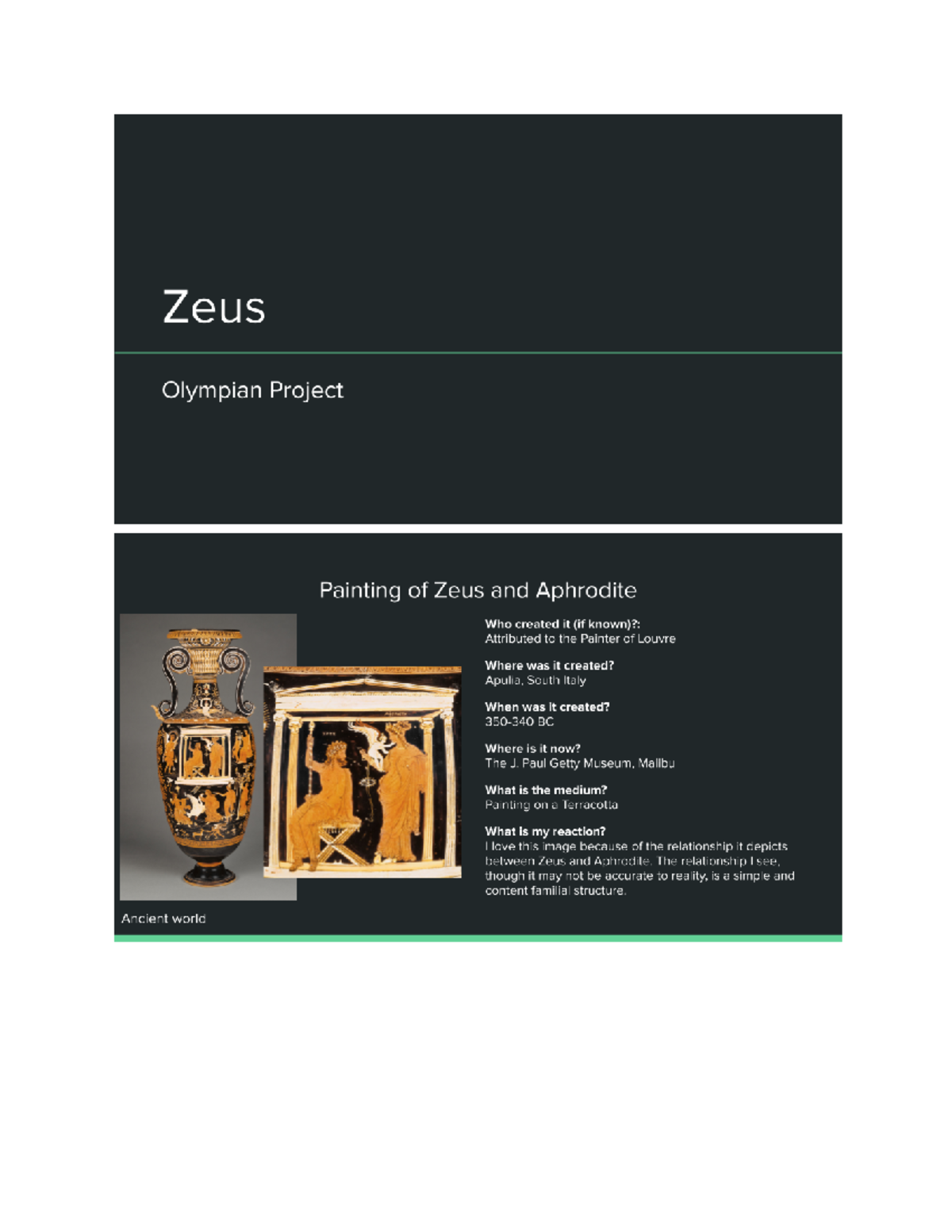 Zeus Art - Personal Project example depictions of zeus over time ...