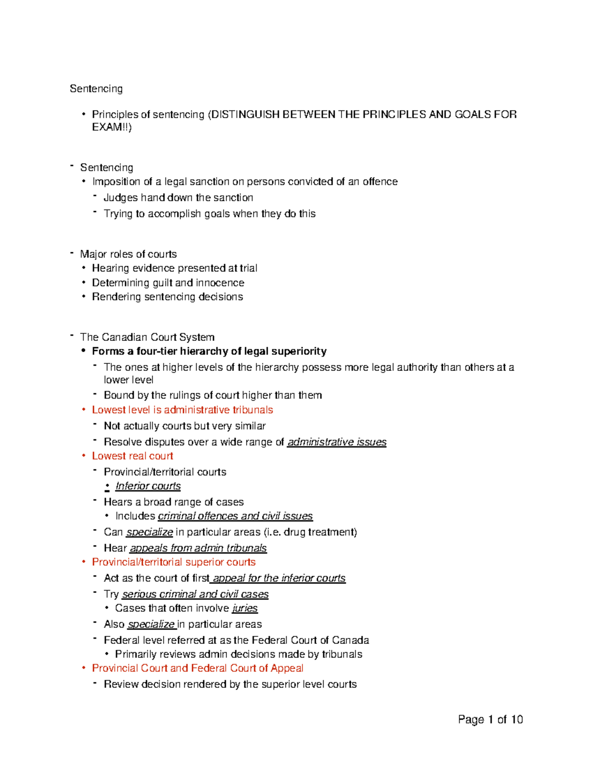 Forensic Psychology Lecture 8 - Sentencing • Principles of sentencing ...