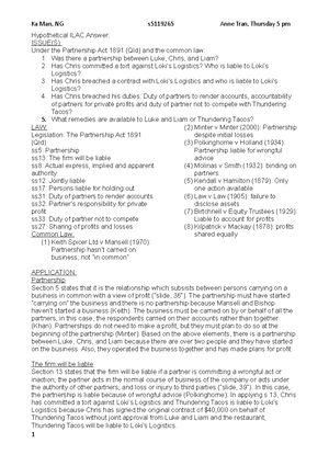 ILAC TIPS - ILAC tips and structure for final exam - Ben French How to ...