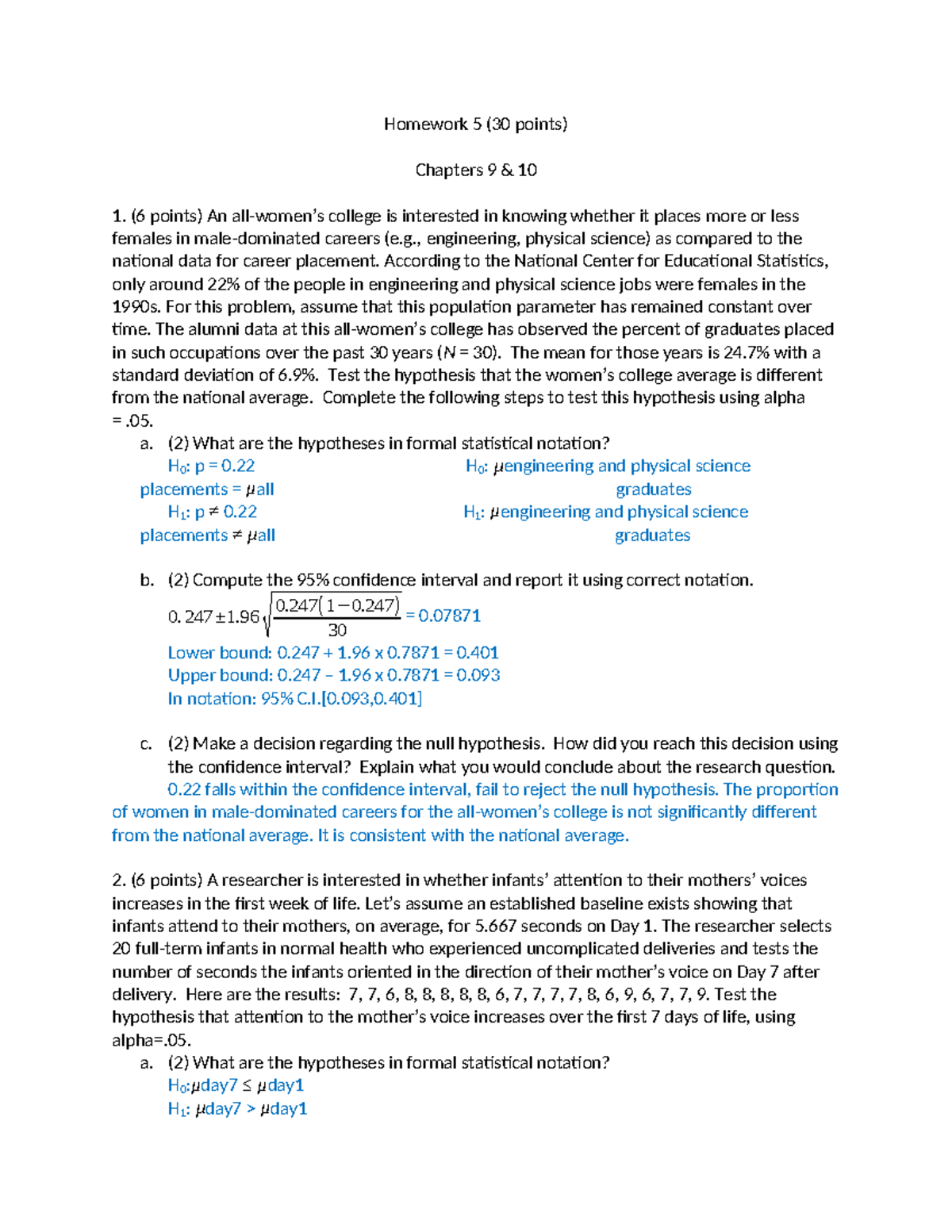 HW 5 Stats TURN IN - Homework 5 statistics in psychology - Homework 5 ...