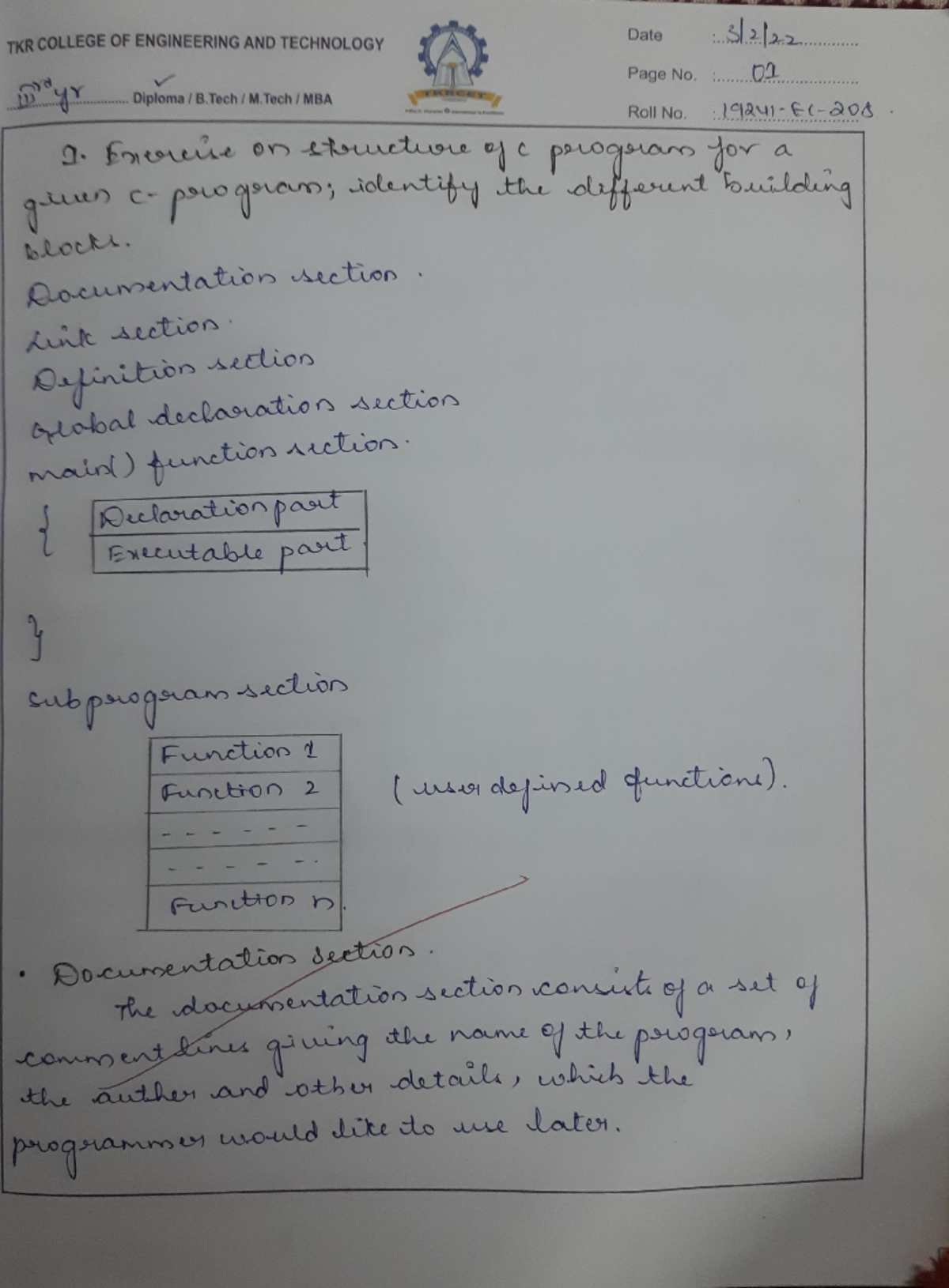 Programming c observation-1 - Computer Science - Studocu