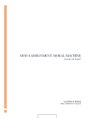 Mod1 Bus148 - module 1 - Mod 1 Assignment: I'd Cheat Again Prepared For: Professor Jorgenson ...