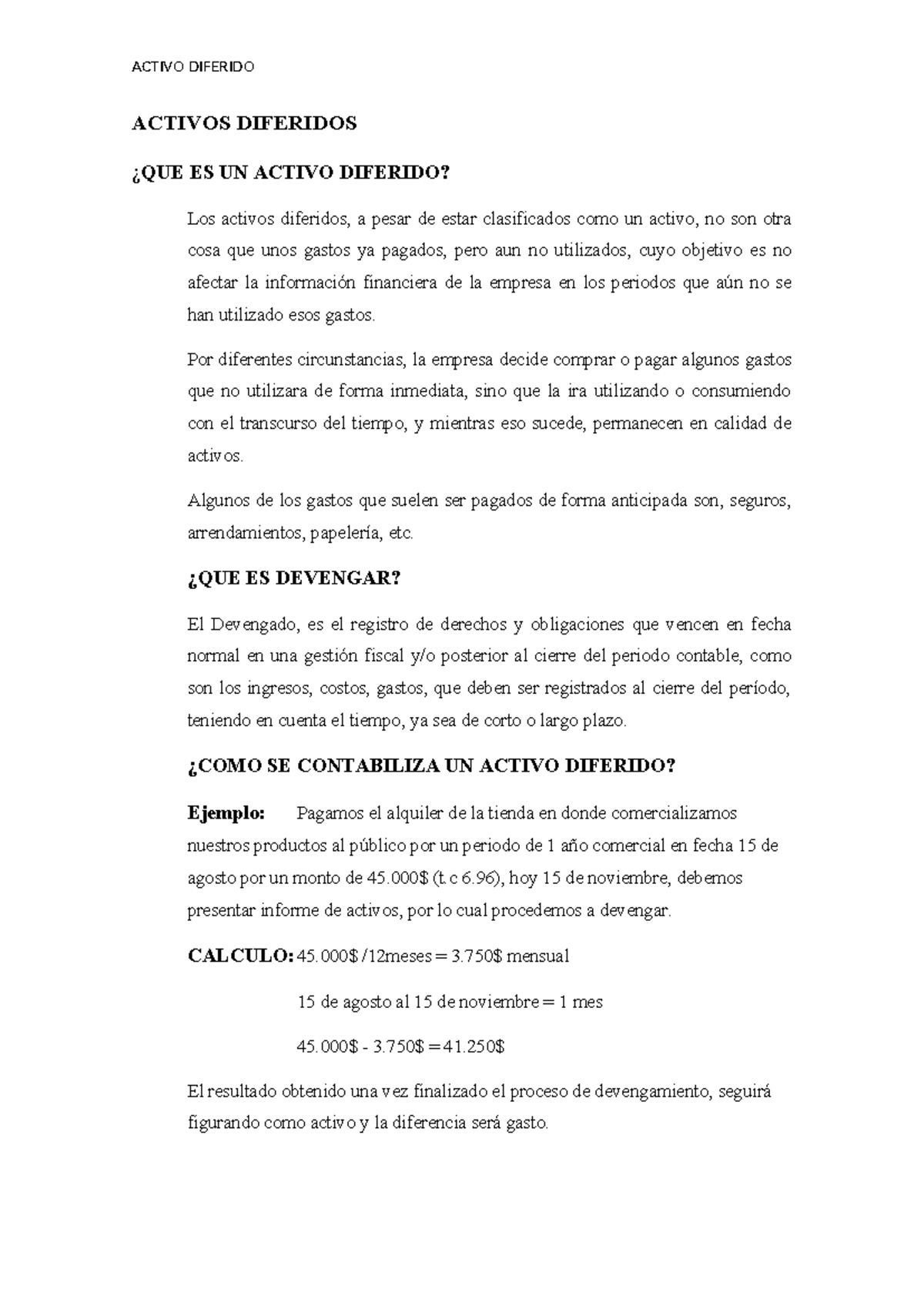 Activos Diferidos - ACTIVO DIFERIDO ACTIVOS DIFERIDOS ¿QUE ES UN ACTIVO ...