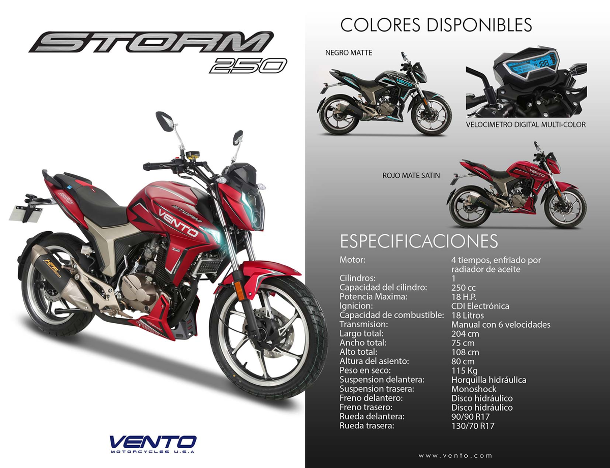 Vento- Storm-250-(2023)- Especificaciones Técnicas-FOTO- Colores ...