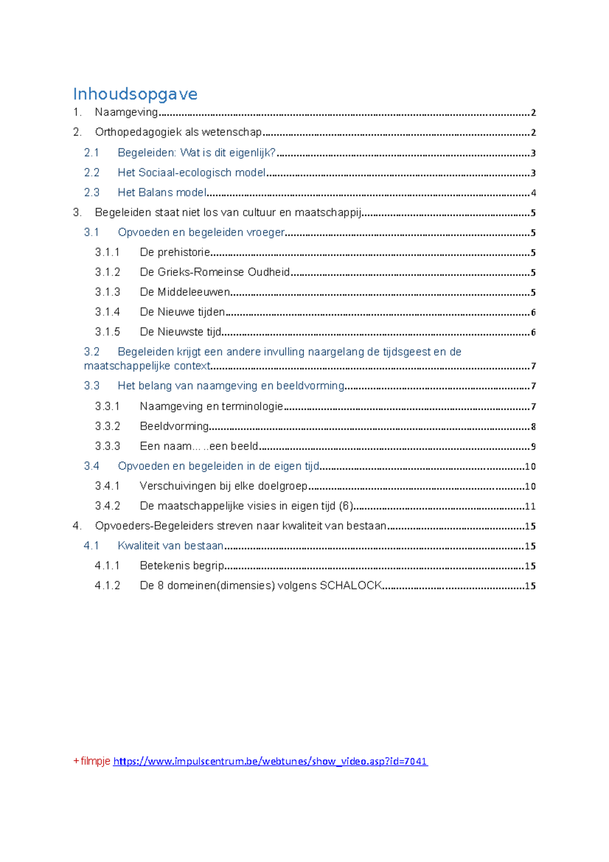 Samenvatting - compleet - Inhoudsopgave - Studocu