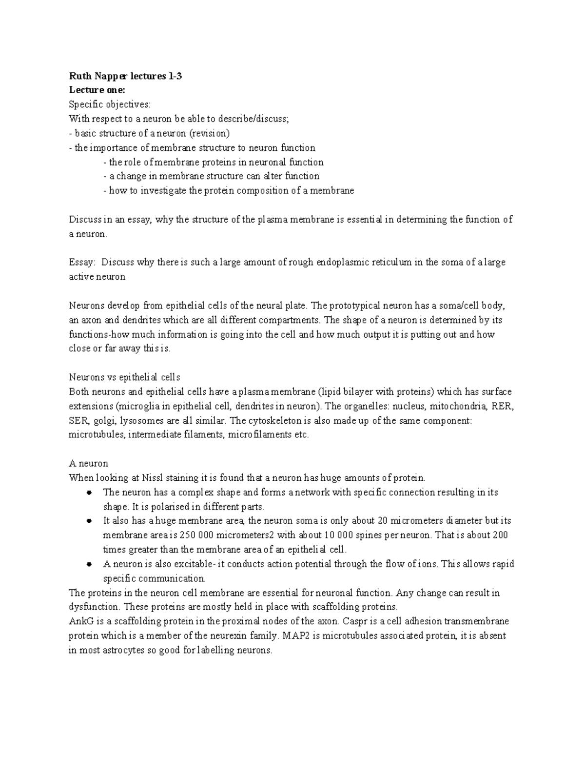 Ruth Napper Lectures 1-3 - Ruth Napper lectures 1- Lecture one ...