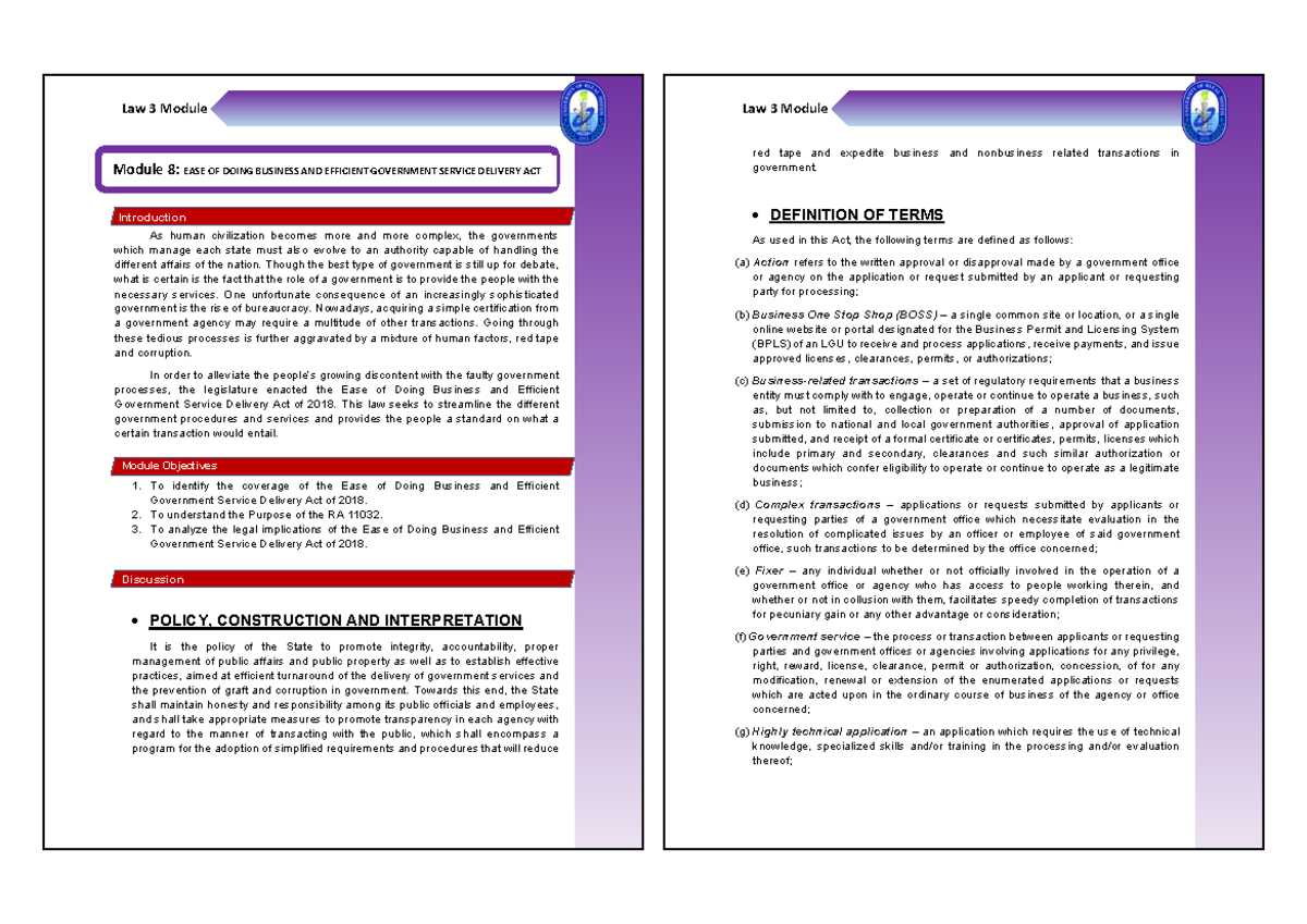 Law 3 Unit 3 Module 8 - As human civilization becomes more and more ...