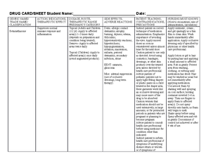 Cefazolin - drug cards - DRUG CARD/SHEET Student Name:____________Date ...