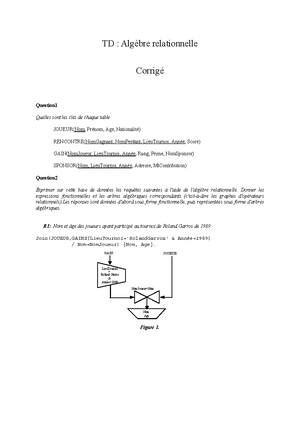 TD2 Langage SQL 2020 corrig Ã©-2 - TD : Le langage SQL Corrigé Question 1 Création de la table ...