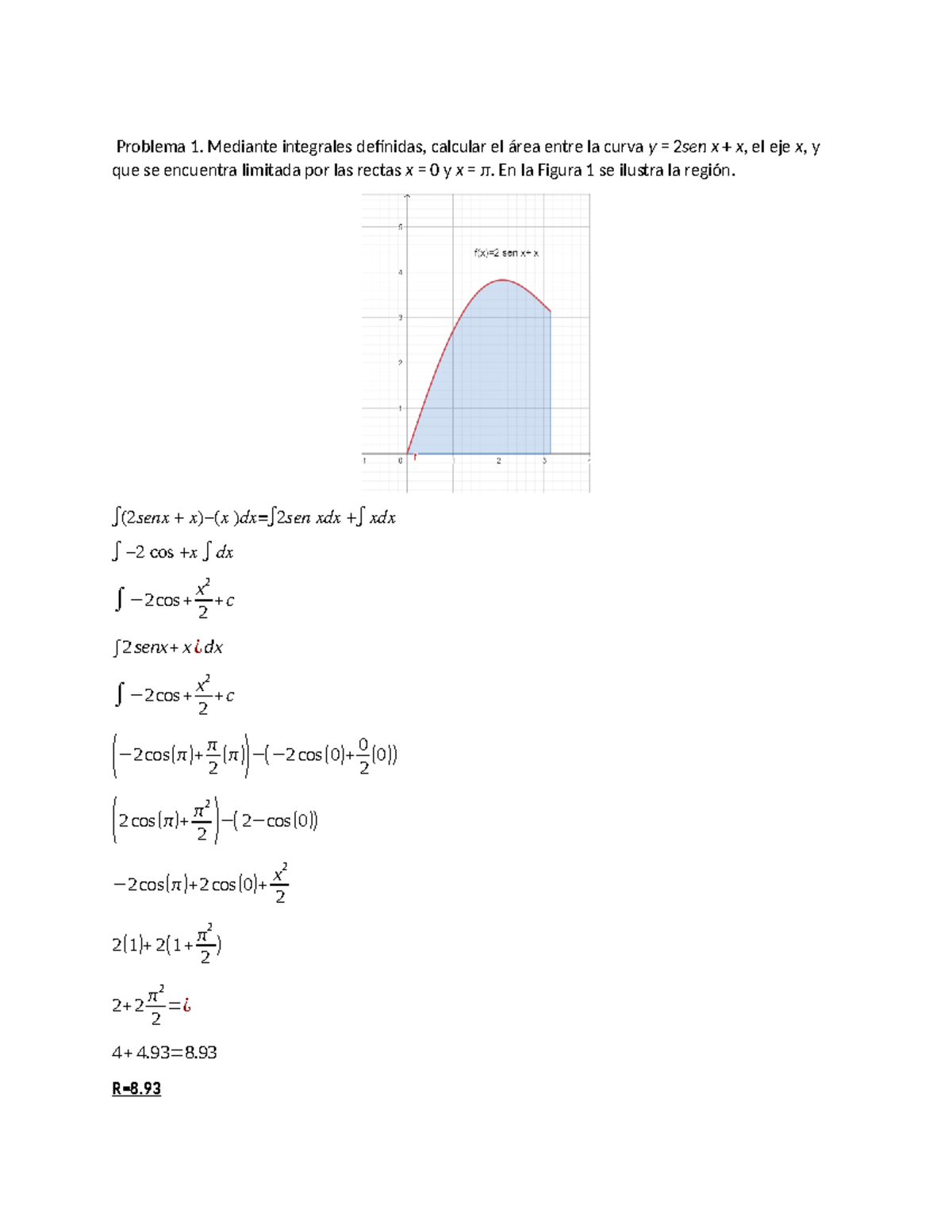 Entregable 1 Calculo Integral - Problema 1. Mediante integrales definidas, calcular el área ...