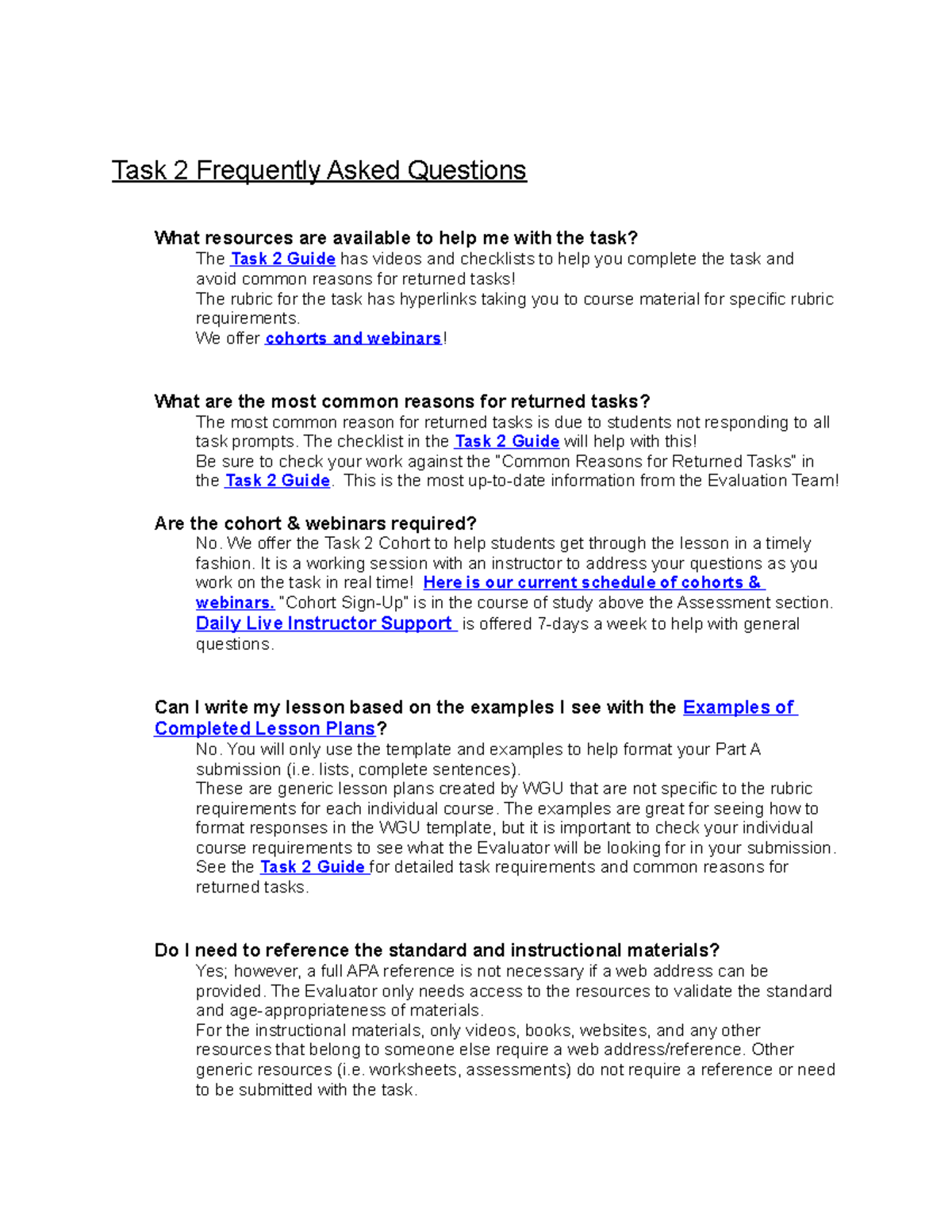 Task 2 Frequently Asked Questions - D173 - WGU - Studocu