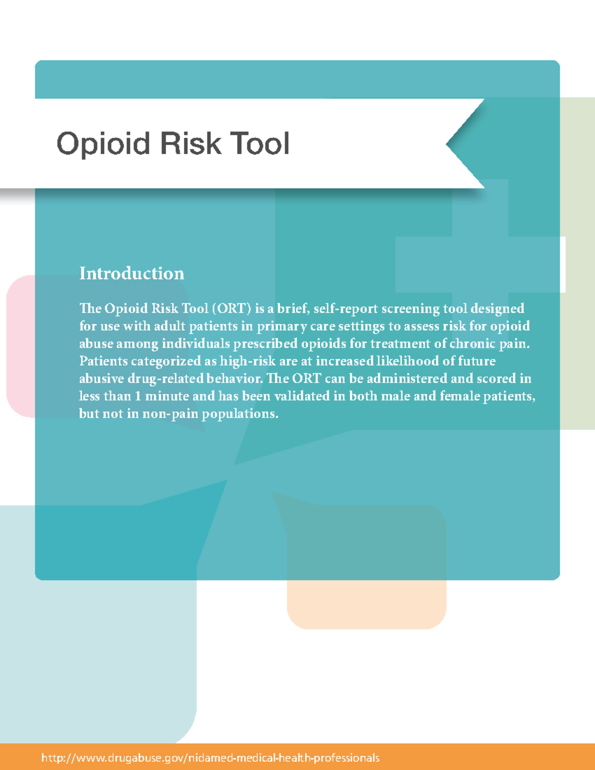 Opioid Risk Tool - Done - drugabuse/nidamed-medical-health ...