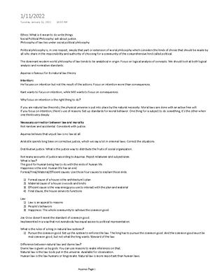 Phil 321 notes from the first class to the last class - Ethics: What is ...