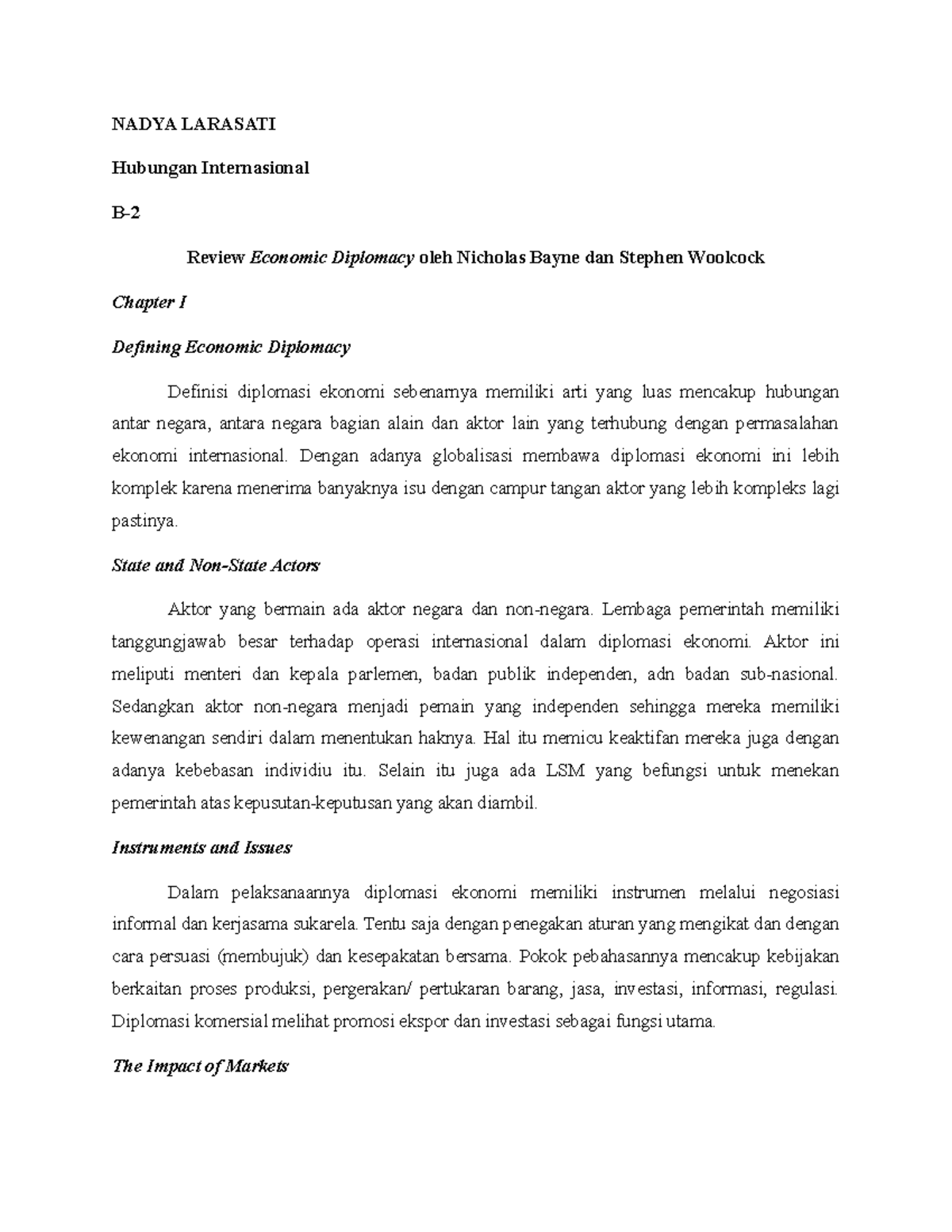 Review Economic Diplomacy oleh Nicholas Bayne dan Stephen Woolcock ...