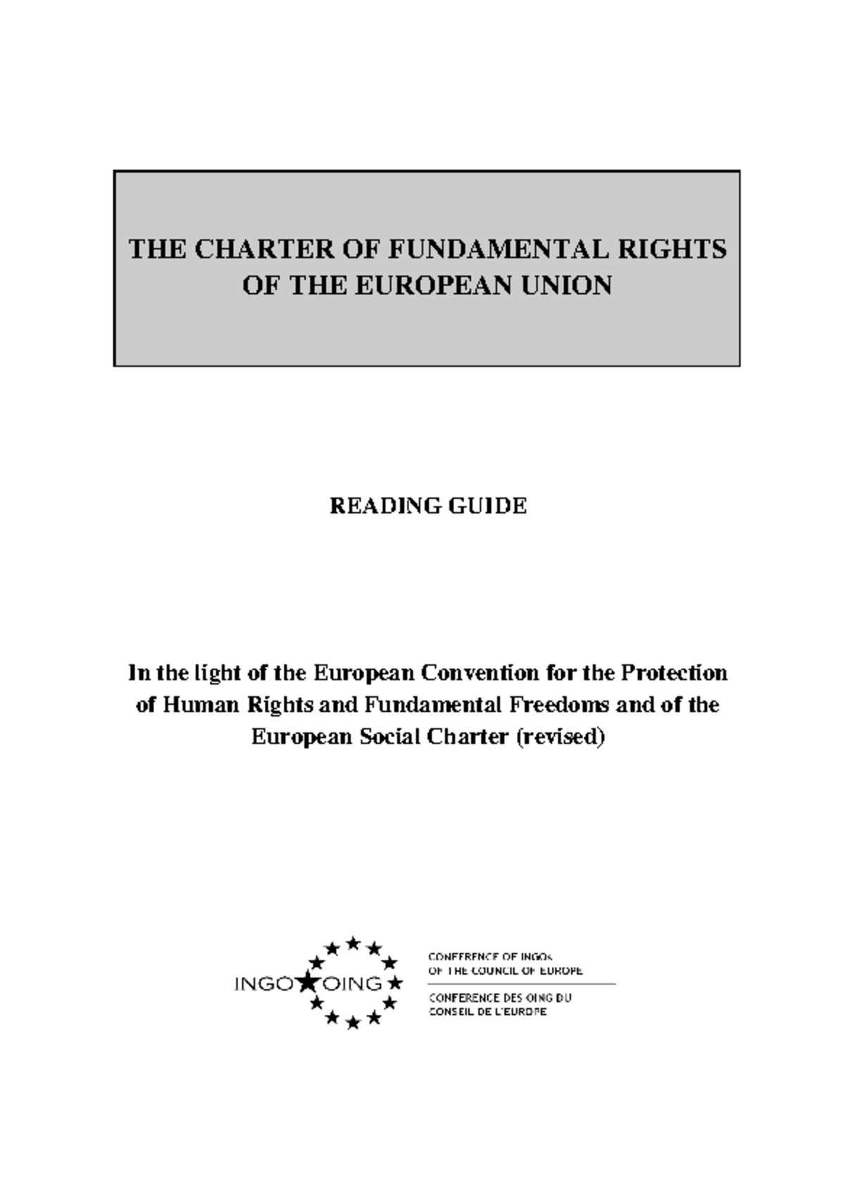 Reading guide charter en - THE CHARTER OF FUNDAMENTAL RIGHTS OF THE ...