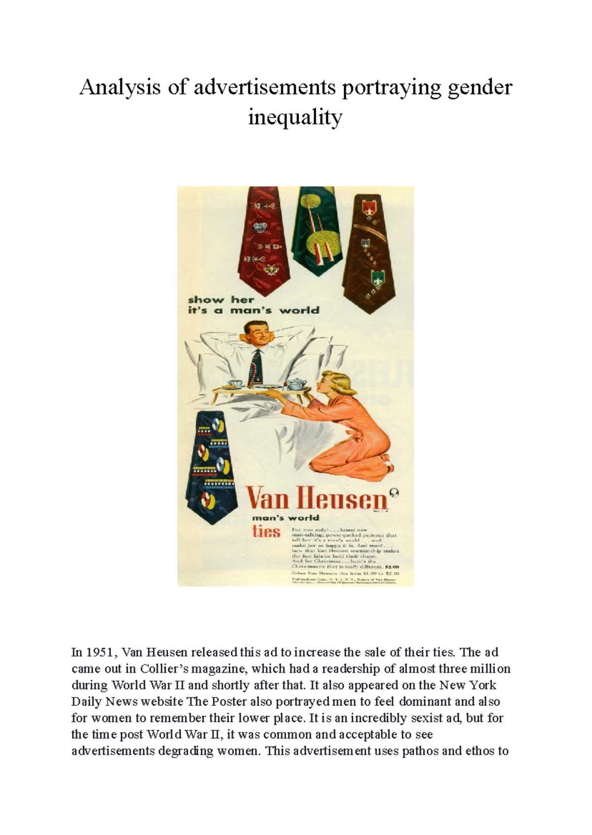 Term paper - Assignment for the course - Analysis of advertisements ...