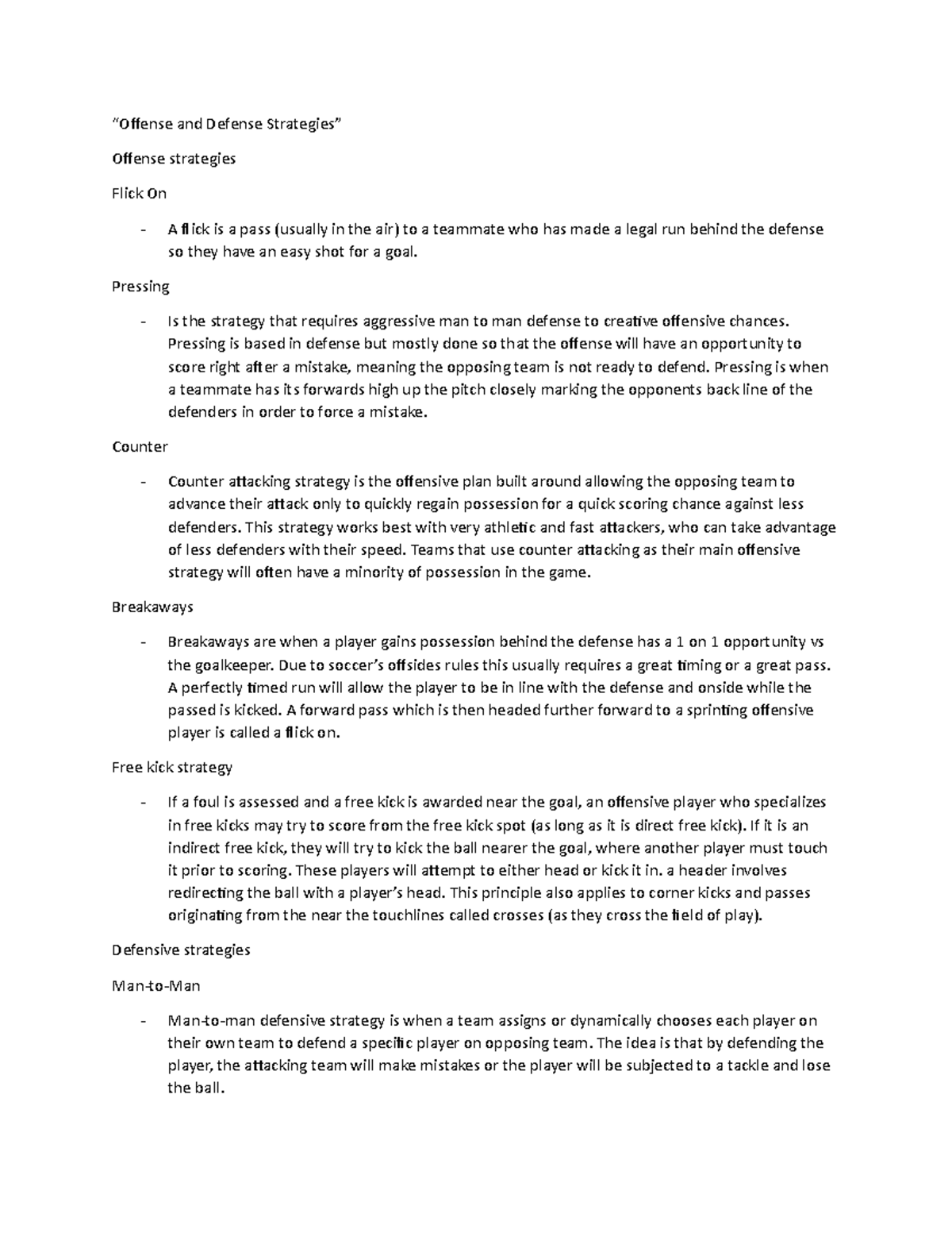 Offense and Defense Strategies - “Offense and Defense Strategies ...