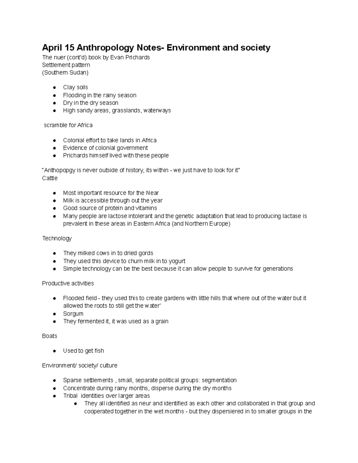 Anthropology Notes - Give to family(why do people want x over y ...