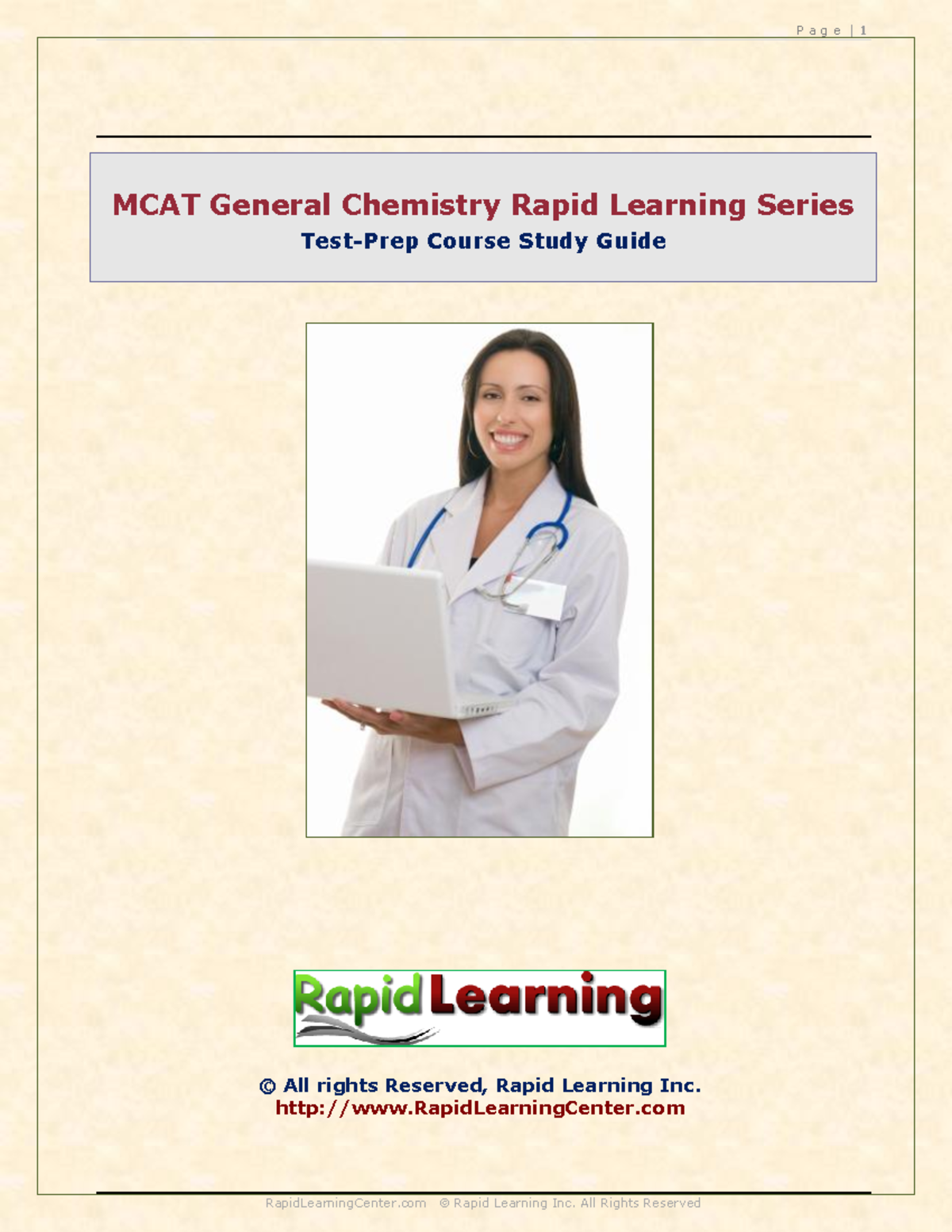 Cheat sheet chem 1000 - MCAT General Chemistry Rapid Learning Series ...