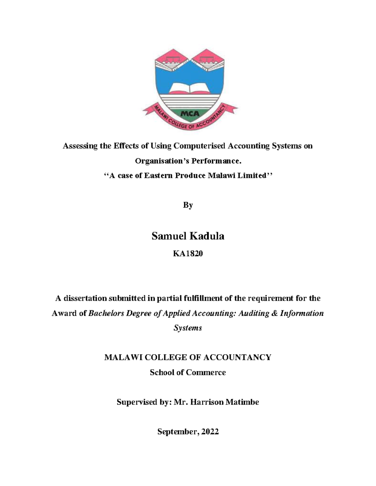 Effects of Using Computerised Accounting Systems on Organisation’s ...