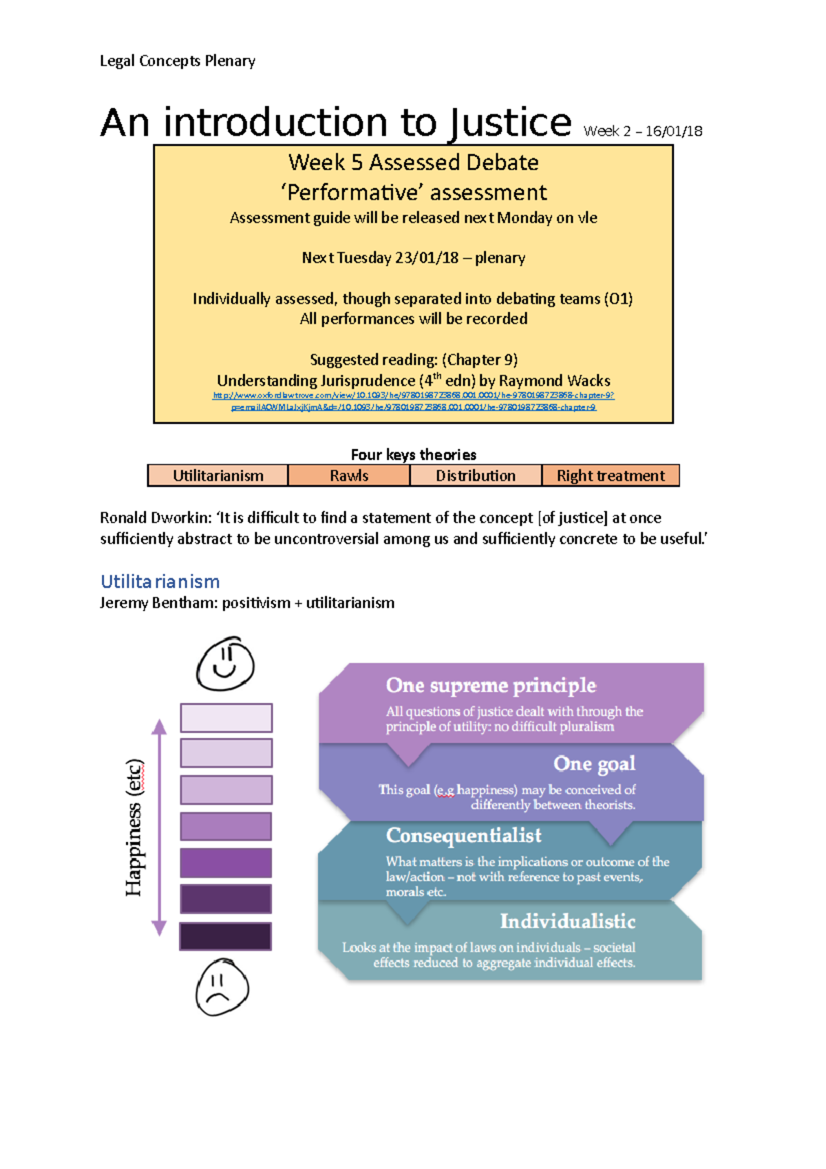 Legal Concepts Lectures Notes - An introduction to Justice Week 2 – 16 ...