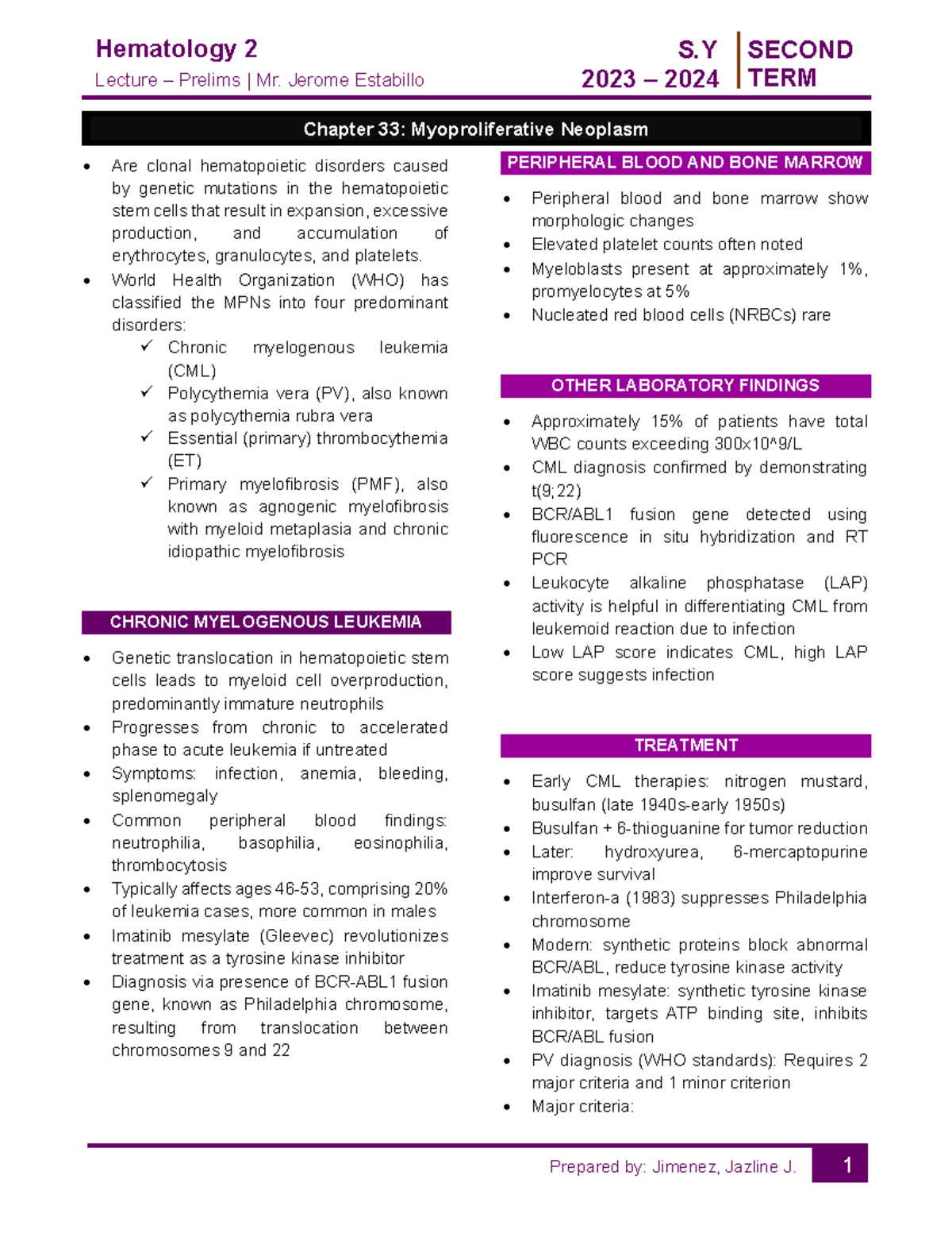 Hema Lecture Transes - TERM 2023 – 2024 Lecture – Prelims | Mr. Jerome ...