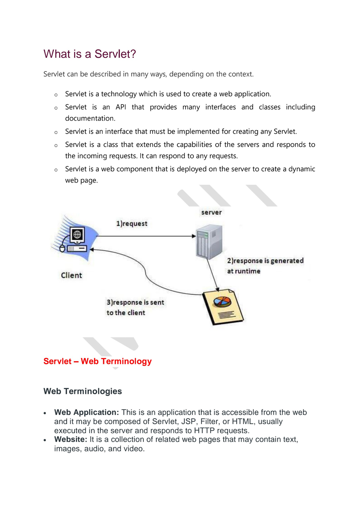 Unit 1 - unit 1 of advanced java - What is a Servlet? Servlet can be described in many ways ...