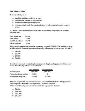 Practice Test 3 - To Accounting PRACTICE TEST - The following is a ...
