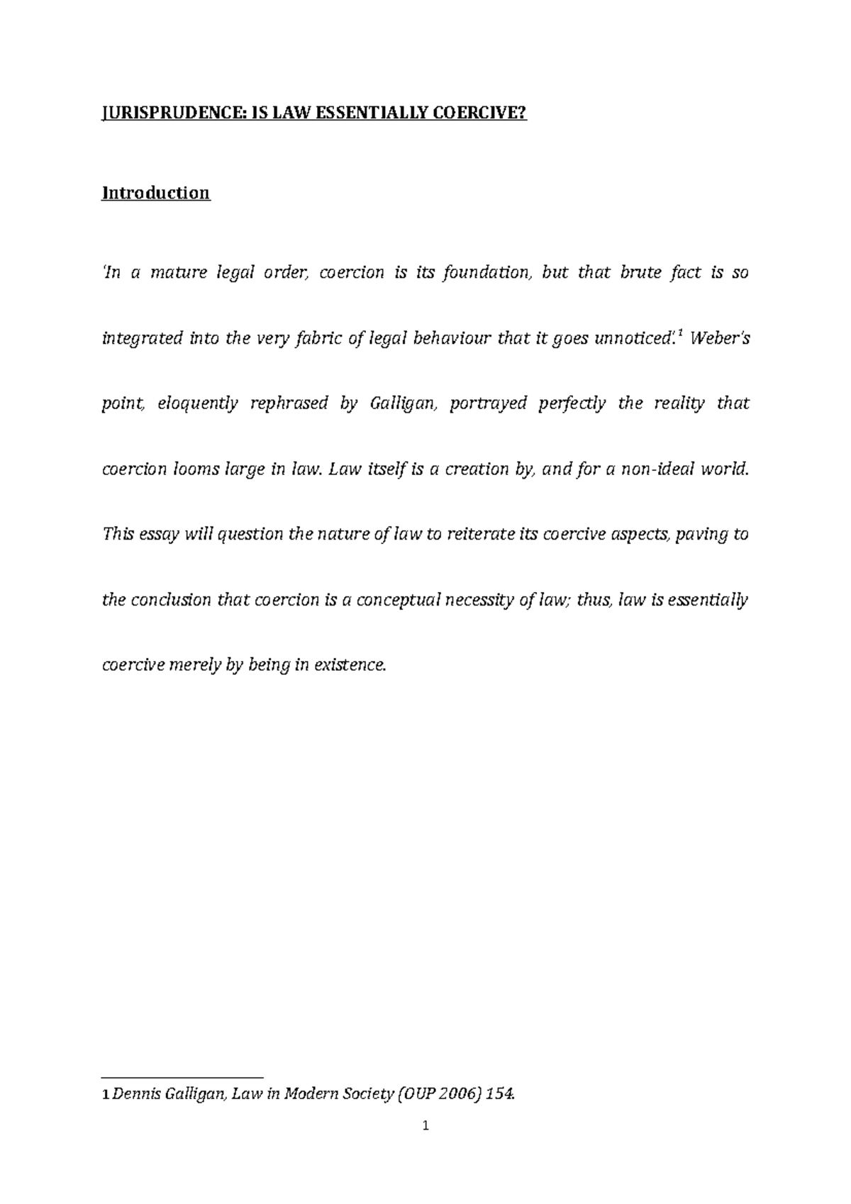 Is Law Essentially Coercive? - JURISPRUDENCE: IS LAW ESSENTIALLY ...