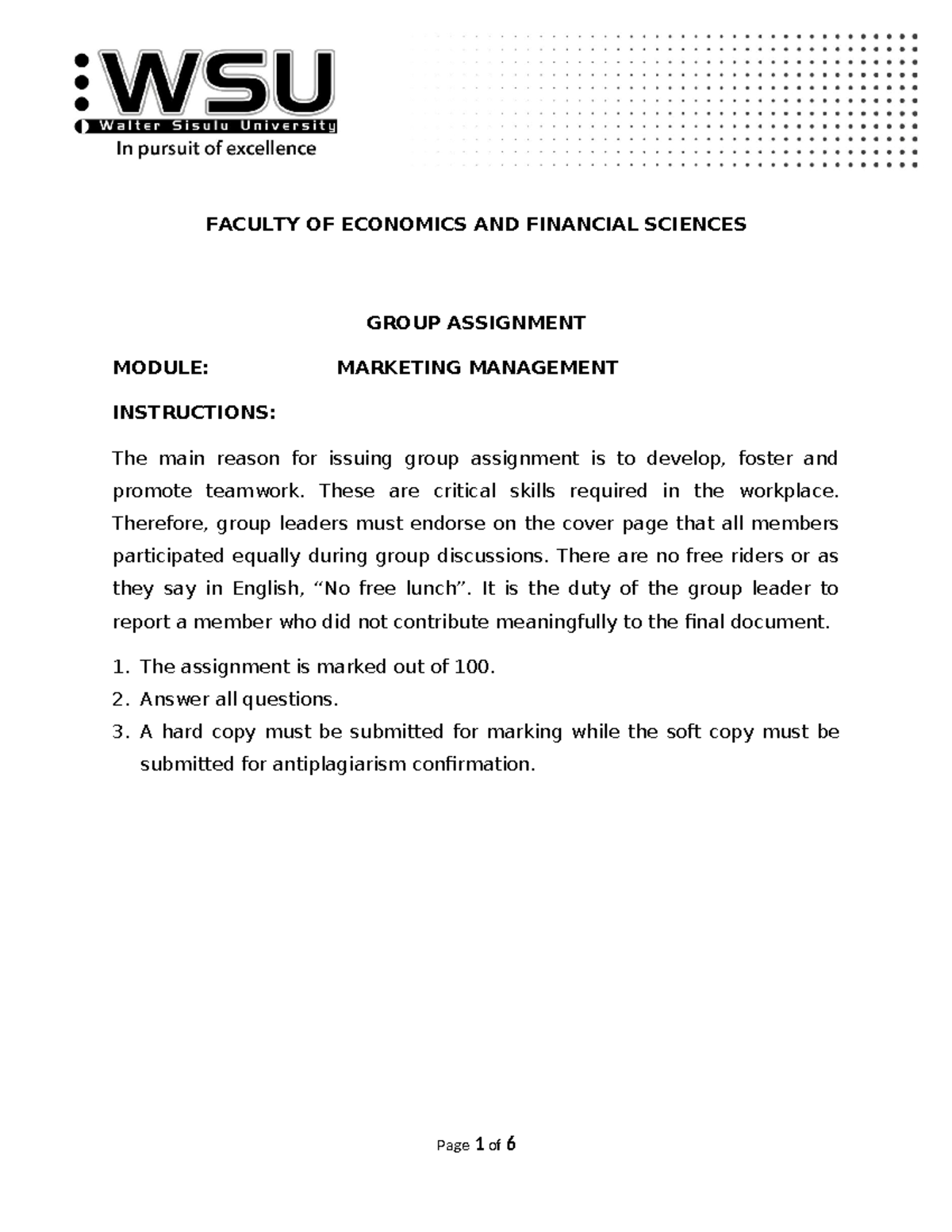 BMA Assignment - understanding marketing management - FACULTY OF ...