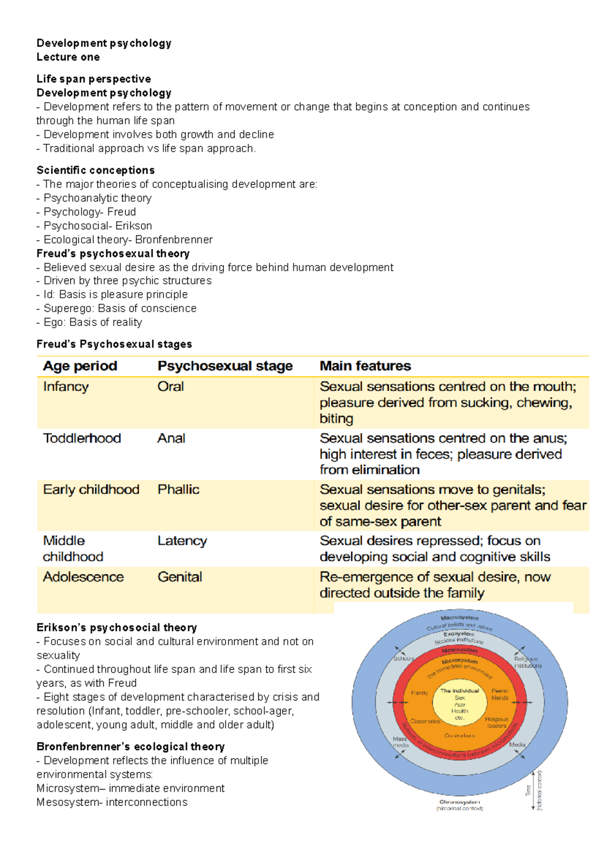 Lecture one- development psychology - Development psychology Lecture ...