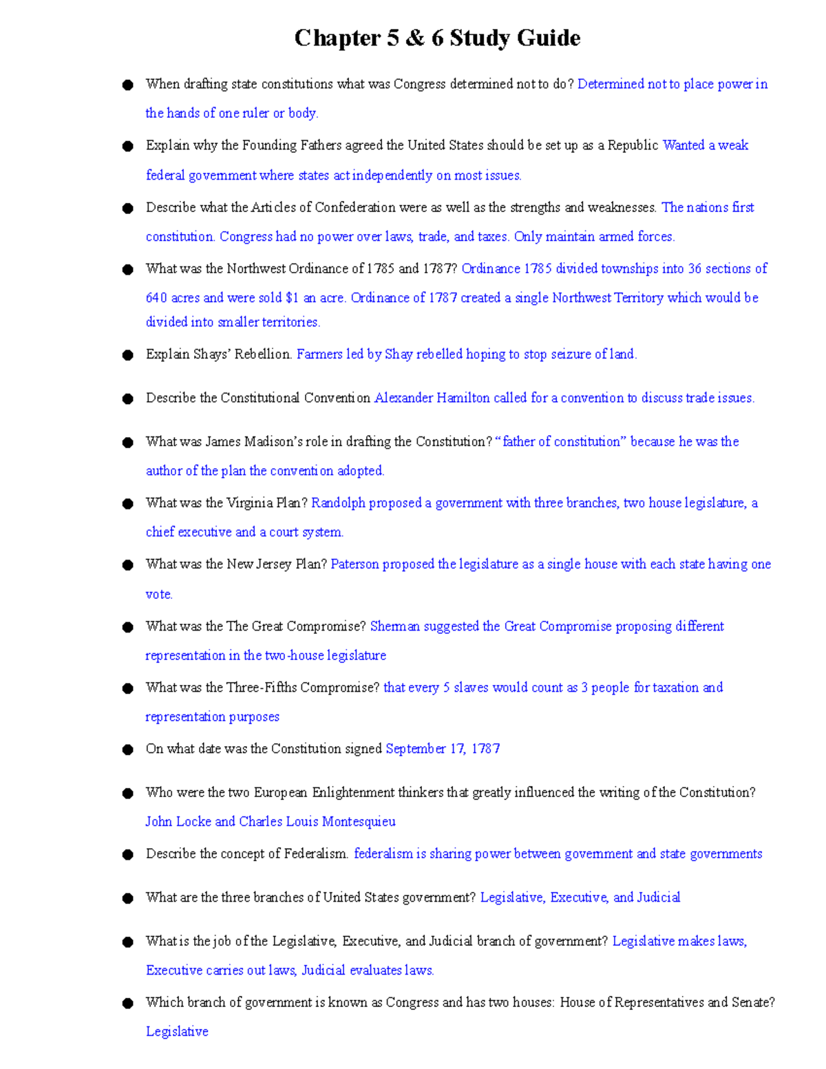 Copy of Chapter 5&6 Study Guide - Chapter 5 & 6 Study Guide When ...