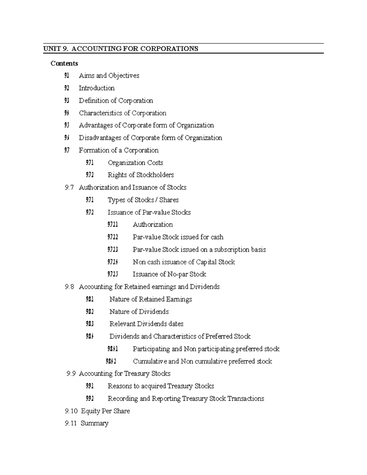 Principle of Accounting 2 - Unit 9 - UNIT 9. ACCOUNTING FOR ...