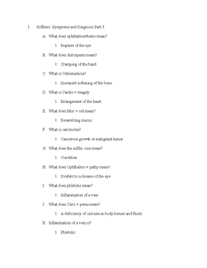 BIO 1100 Medical Terminology Chapter 1 Word Analysis - I. CH-1 Notes ...