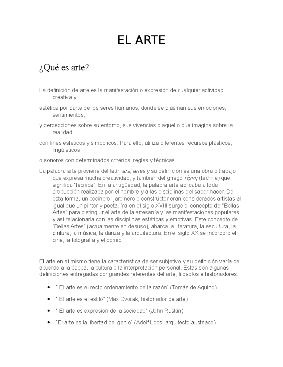 Analisis del arte - ARTES - EL ARTE ¿Qué es arte? La definición de arte ...