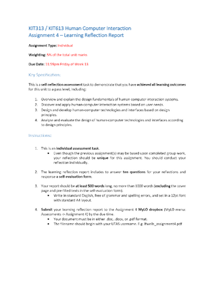 Assignment 3 - Prototype Stage TWO (Evaluation) [2021] - KIT313 KIT613 ...