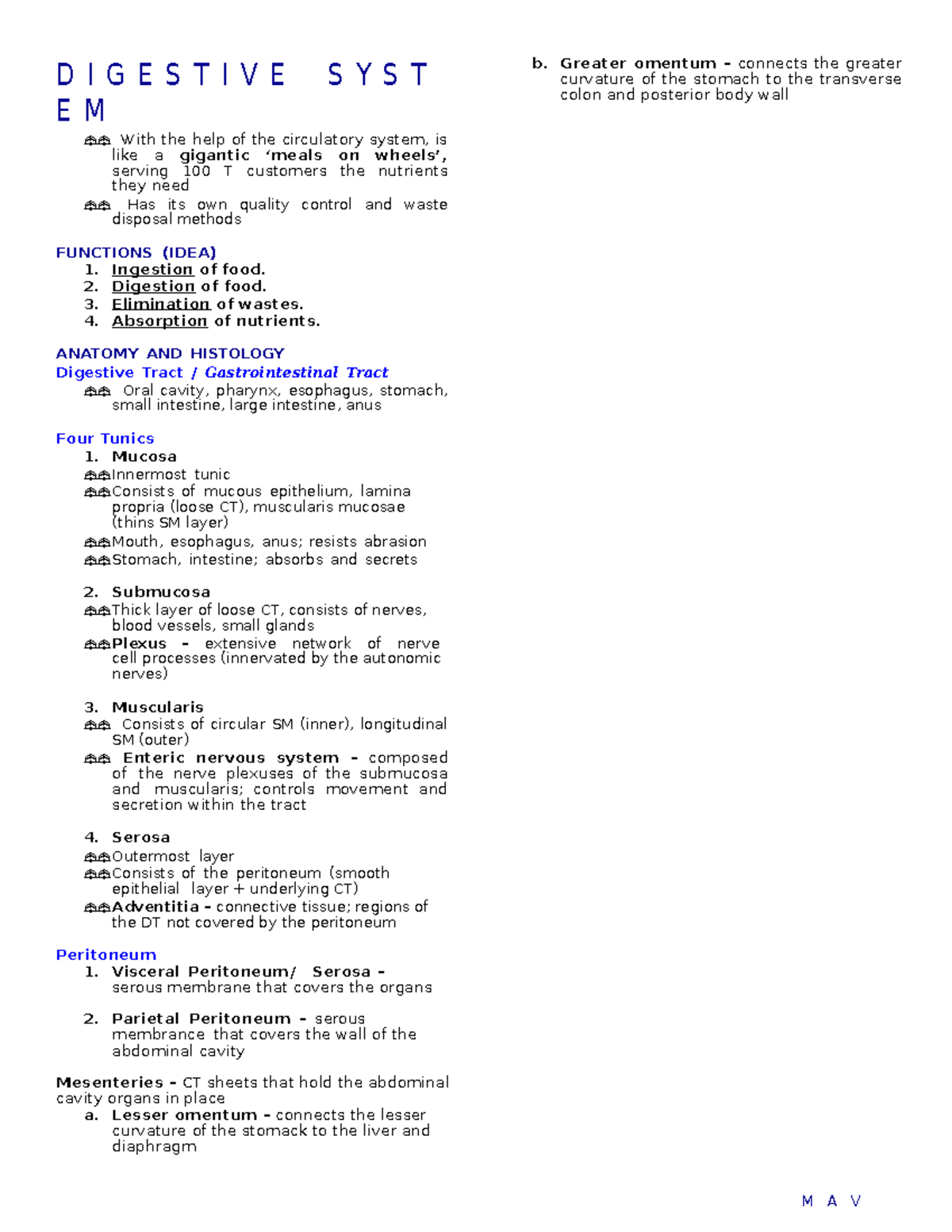 16 Digestive System 1 - reviewer - D I G E S T I V E S Y S T E M With ...