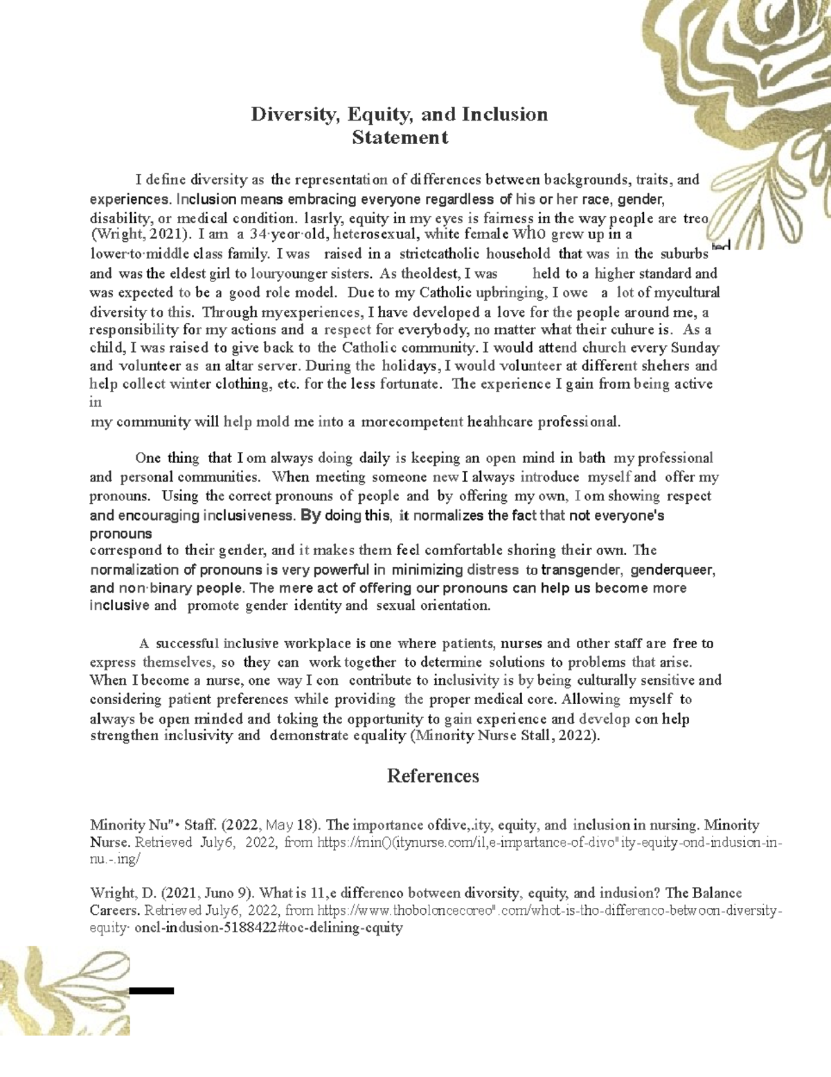 Final Draft - DEI Statement - K - Diversity, Equity, and Inclusion ...