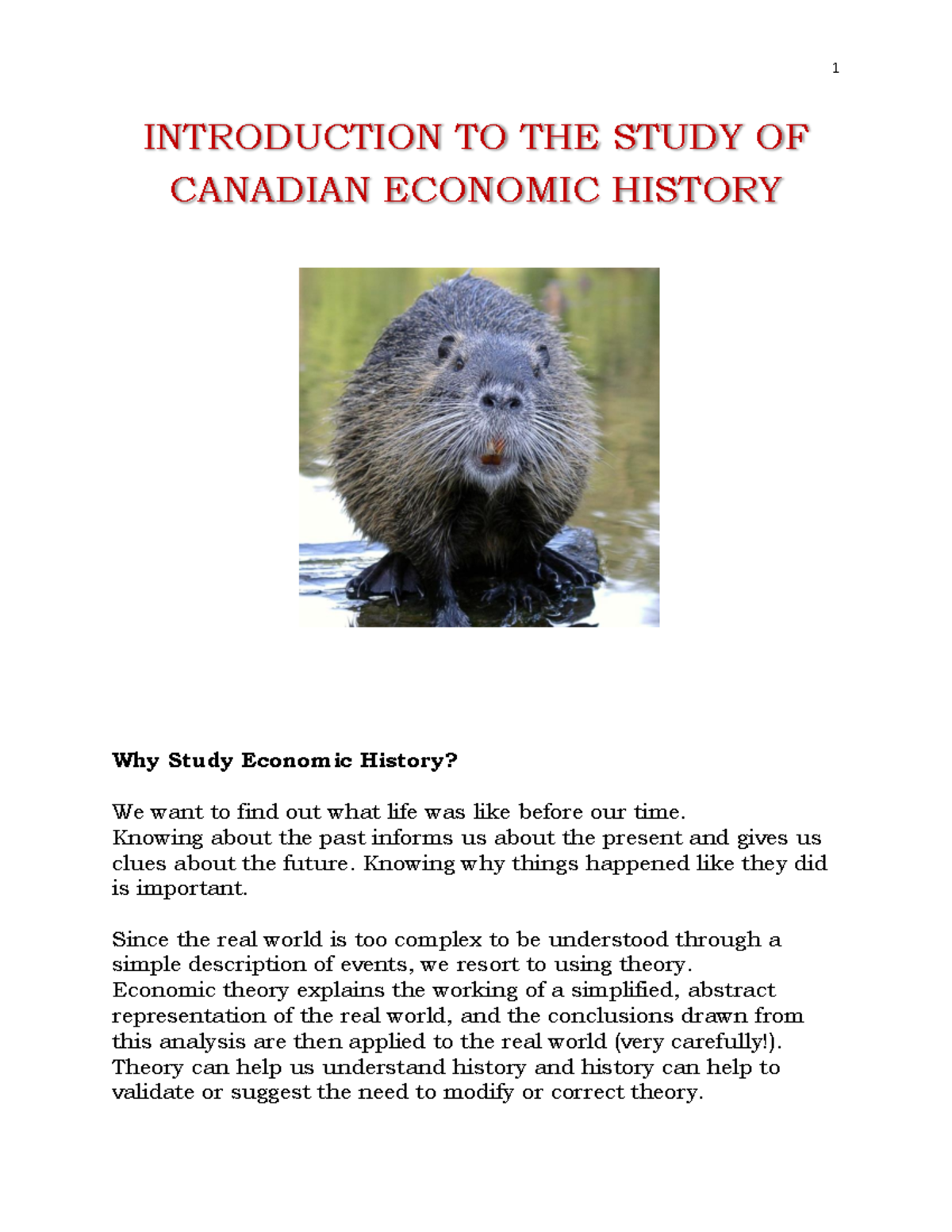 ECON 2K03 1-3 - Chapter 1 to 3 notes for economic history of canada ...