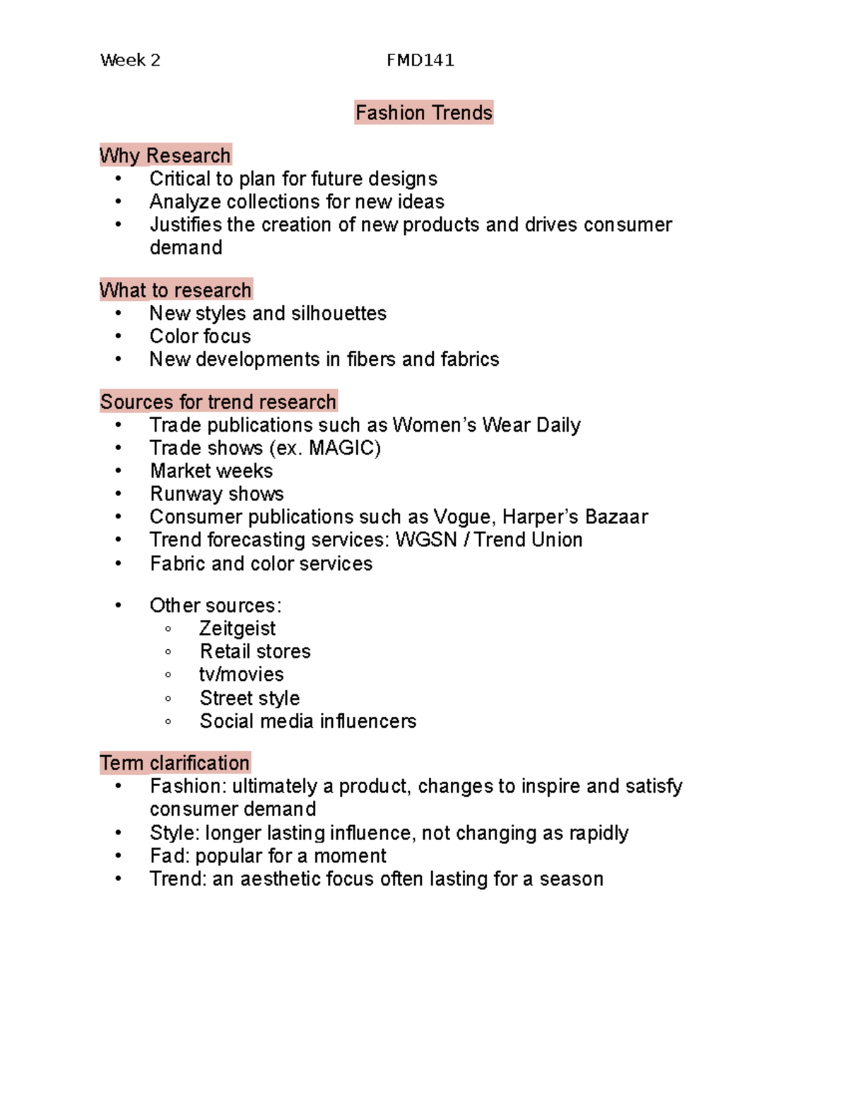 Fashion Trends - Week 2 - Week 2 FMD Fashion Trends Why Research ...